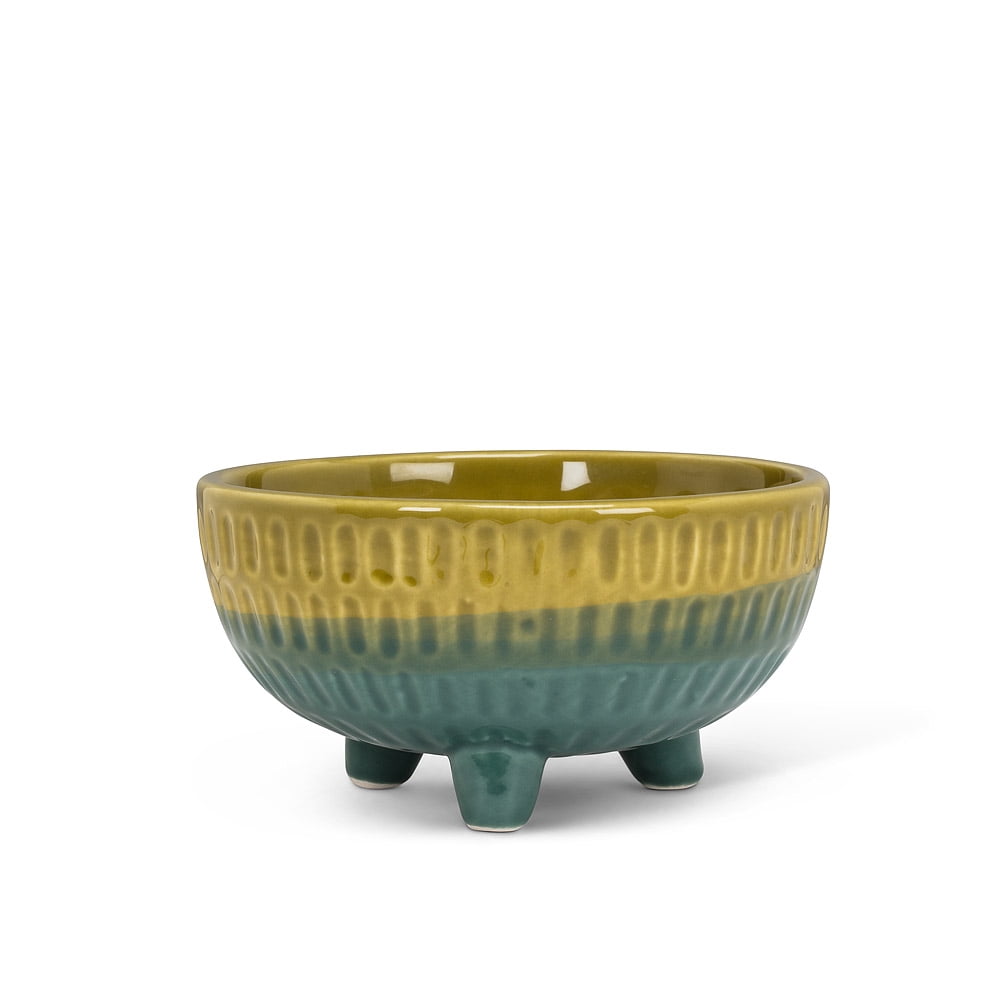 Set of 2 Small Two Tone Footed Low Planter - Walmart.com