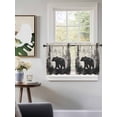 Brown Bear Tier Curtains 36 Inch Length,Sheer Curtains for Bedroom ...