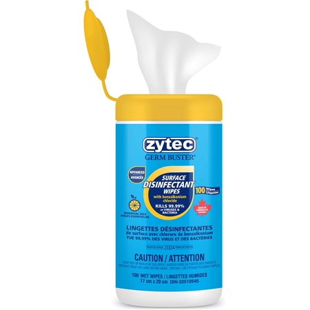 zytec Germ Buster Advanced Disinfectant Wipes (Benzalkonium Chloride ...