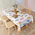 Cat Striped Leaf White Pattern Rectangular Tablecloth 60x102 Inch ...