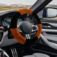 Brown Popular Short Plush Steering Wheel Cover Winter Warm Universal ...