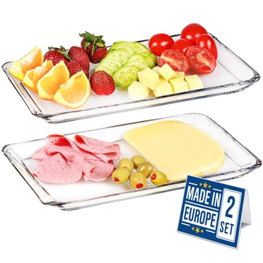 Elegant Glass Service Salad Plate, Oval Serving Dish for Dinner Dessert ...