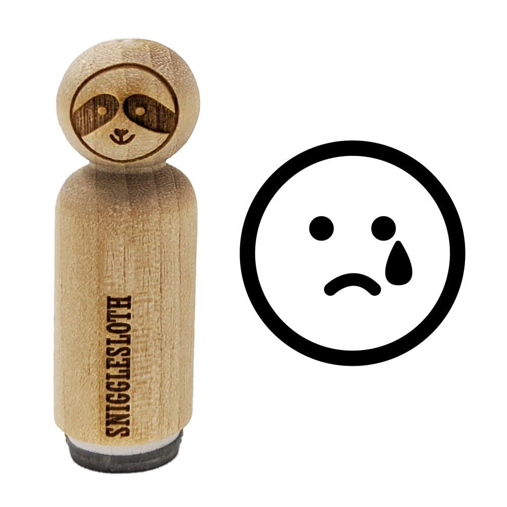 Sad Tear Crying Frown Face Emoticon Rubber Stamp for Scrapbooking ...