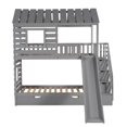 Twin Over Twin Bunk Beds With Trundle And Slide Solid Pinewood House