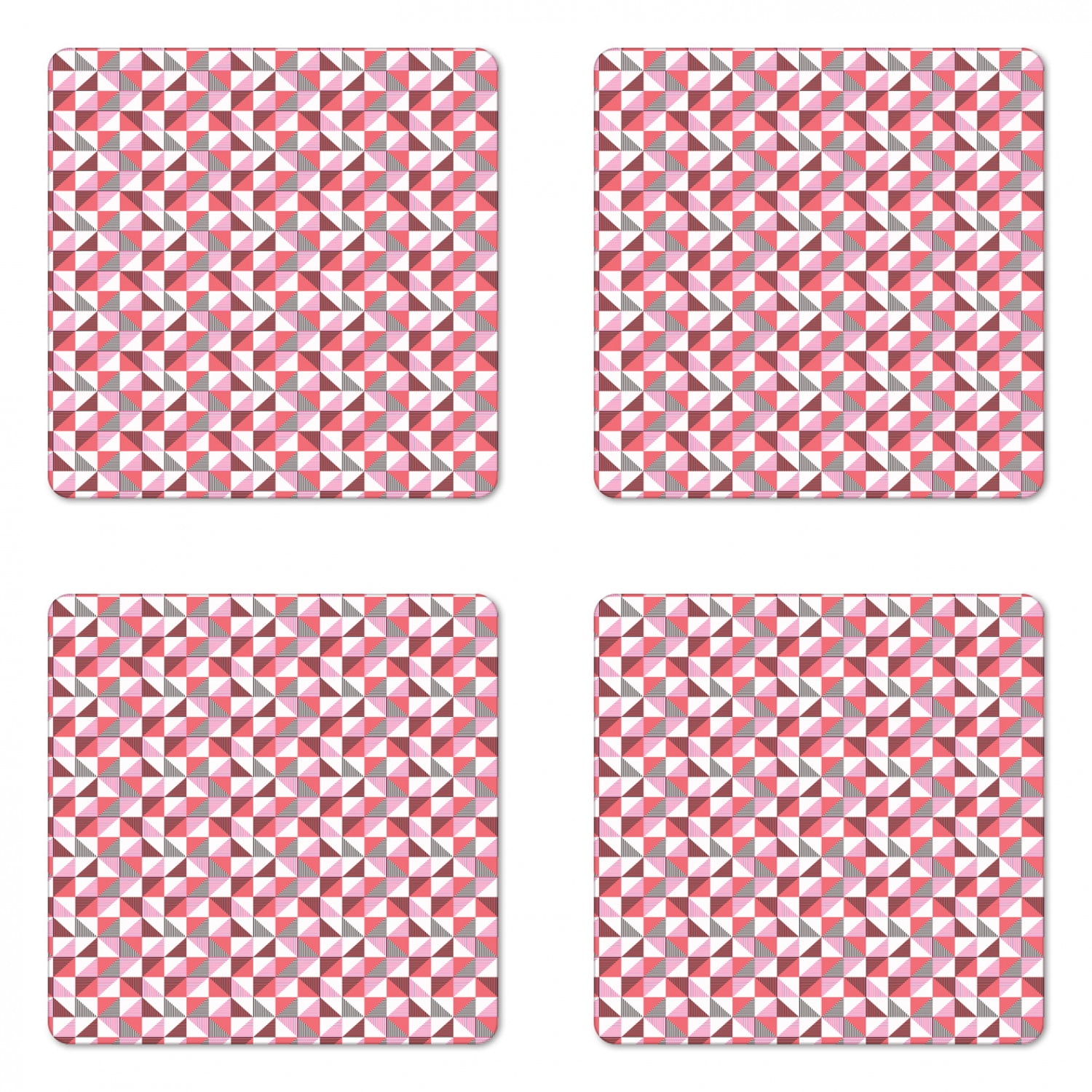 Geometric Coaster Set of 4, Simple Repeating Pattern of Halved ...