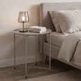 Round Folding Metal Side Table Set of 2, Portable Foldable End Table ...