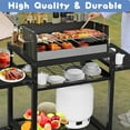 Grill Table for Outside, Grill Cart with Three-Shelf, Outdoor Kitchen ...