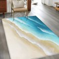 Blue Ombre Beach Washable Rug 3x5 Area Rug for Living Room Bedroom Non ...