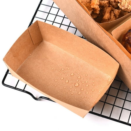 destyer 100Pcs Kraft Paper Boat Shape Packaging Open Box Containers ...