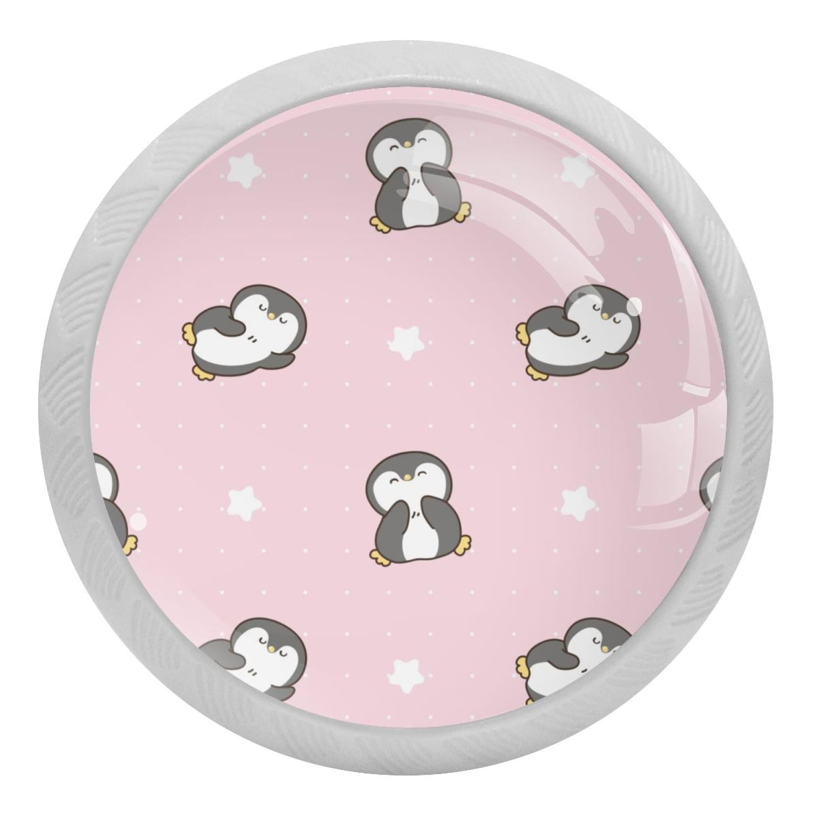 4PCS Round Penguin Cabinet Fluorescence Knob Glowing in the Dark ...