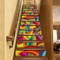 Abstract Art Stair Stickers Color 3D Geometry Pattern Stairs Riser ...