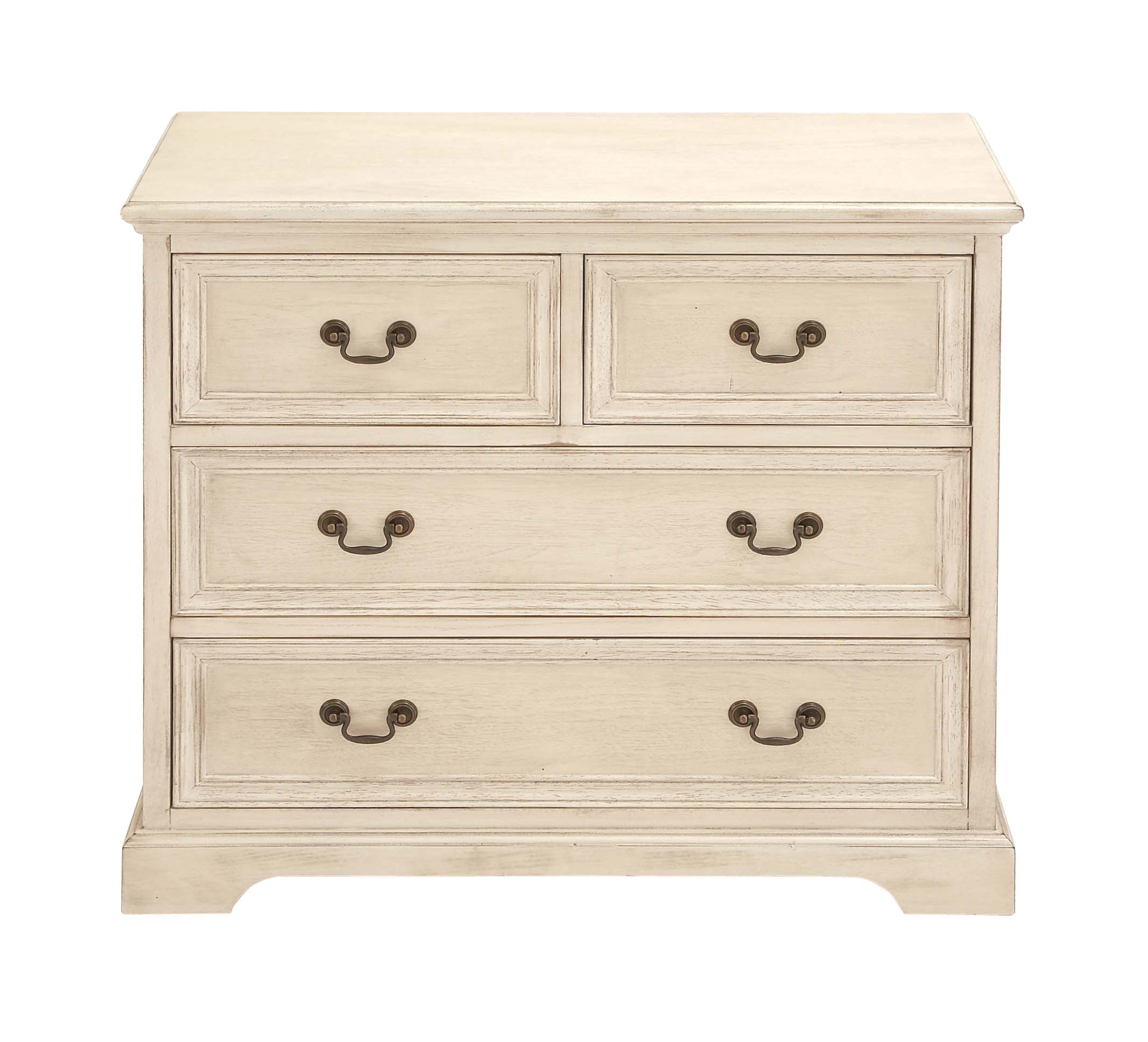 Decmode 29 X 32 Inch Rustic Wooden Four-Drawer Chest , Ivory - Walmart.com