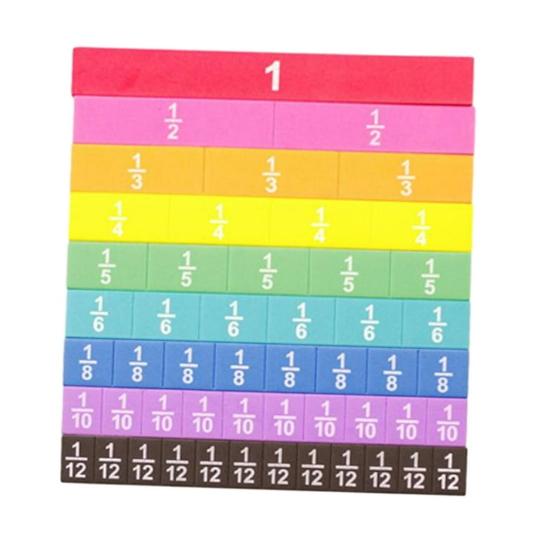 Unifix Cubes 51-Piece Fraction Blocks Set - Hands-On Math Manipulatives ...