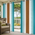 Boho Brown Outdoor Curtains for Patio, and Blue Striped Tribal ...