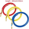 DUOYI 3-Piece HVAC Hose Kit, 60" AC Refrigerant Charging Hoses with 1/4" SAE Thread Interface ...