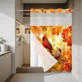 Cardinal Bird No Hook Shower Curtain with Snap in Liner, Fall Red Bird ...