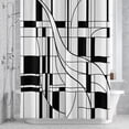 Abstracts Art Shower Curtain, Modern Lines Black White Background ...