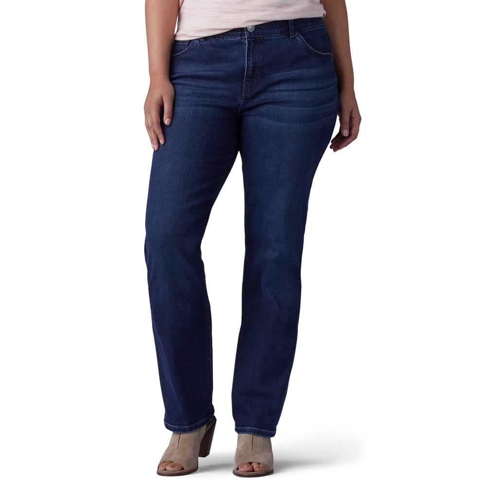 Lee - Lee Women's Plus Flex Motion Straight Leg Jean - Walmart.com ...
