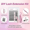 Fadlash Long, Natural Black False Eyelashes Kit w/ Individual Cluster ...