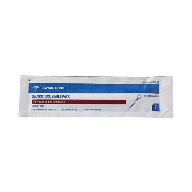 Medline Povidone Iodine Swabsticks 50/Box MDS093901ZZ - Walmart.com
