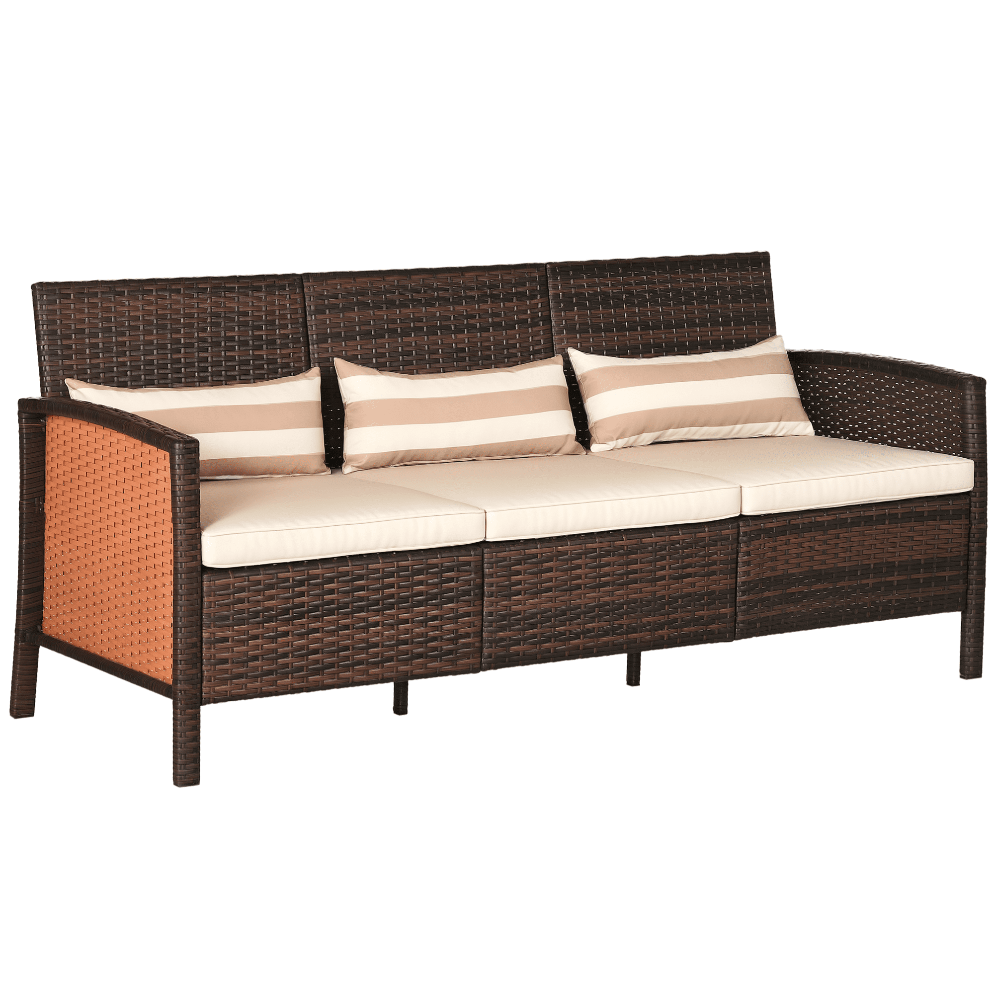 Click here for Outsunny 3-Seater Wicker Outdoor Sofa  Cushioned R... prices