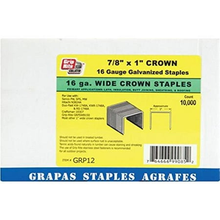 Grip Rite GRTS1200 16 Gauge Wide Crown Stapler, 1 in. | Walmart Canada