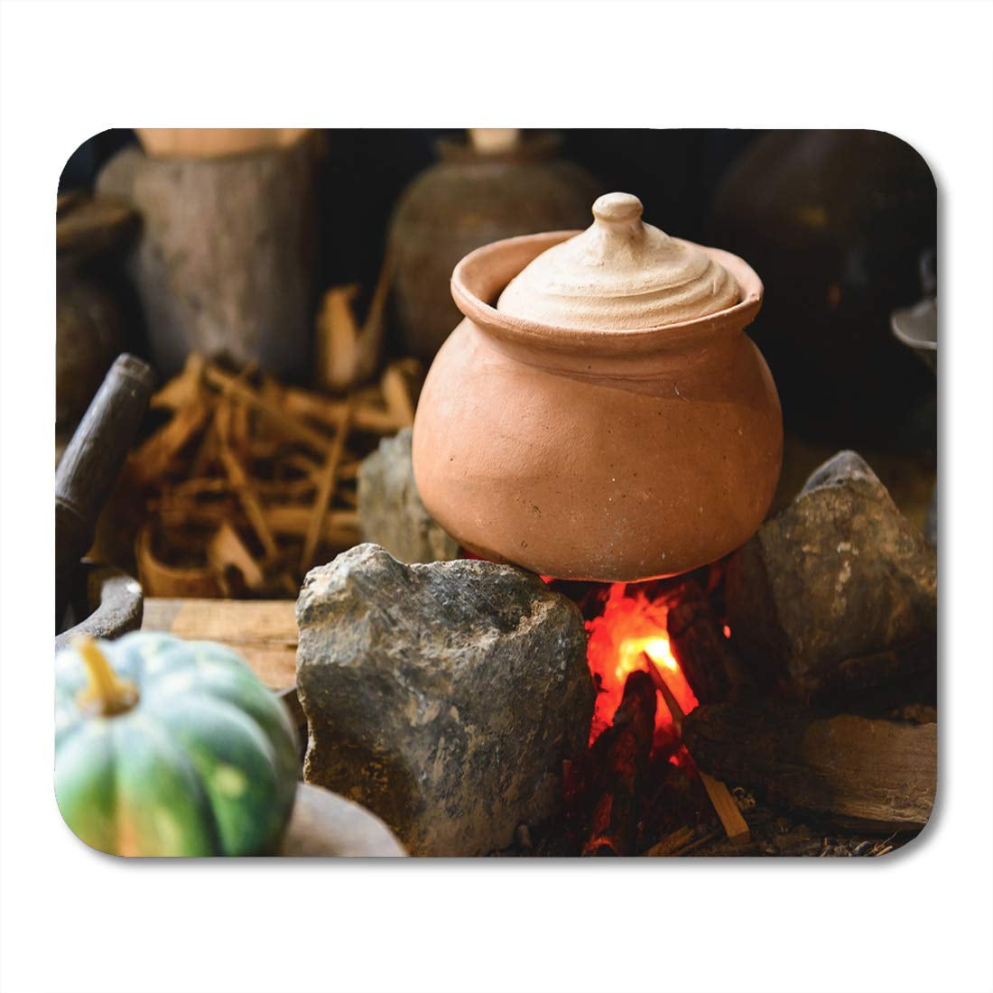 NUDECOR Brown Pot Traditional Stove and Pottery in Thai Clay Mousepad ...