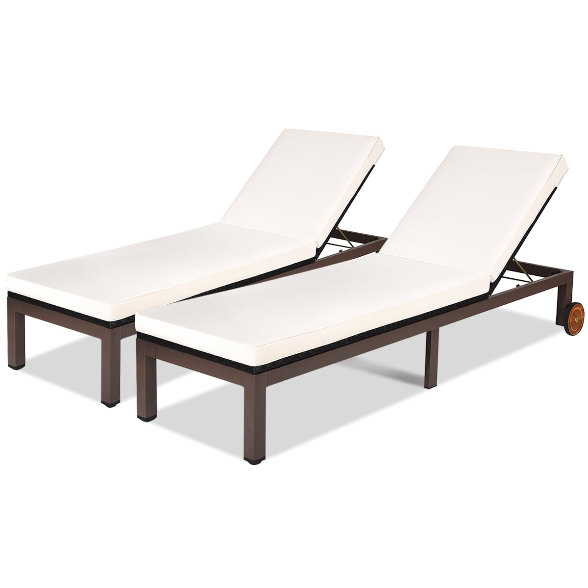 Click here for Gymax 2pcs Patio Adjustable Rattan Recliner Chaise... prices