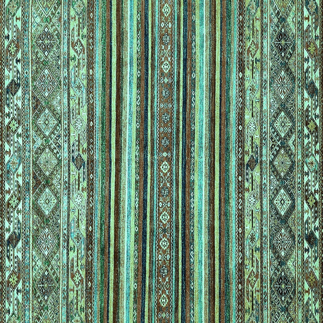 Ahgly Company Machine Washable Indoor Square Abstract Turquoise Blue ...