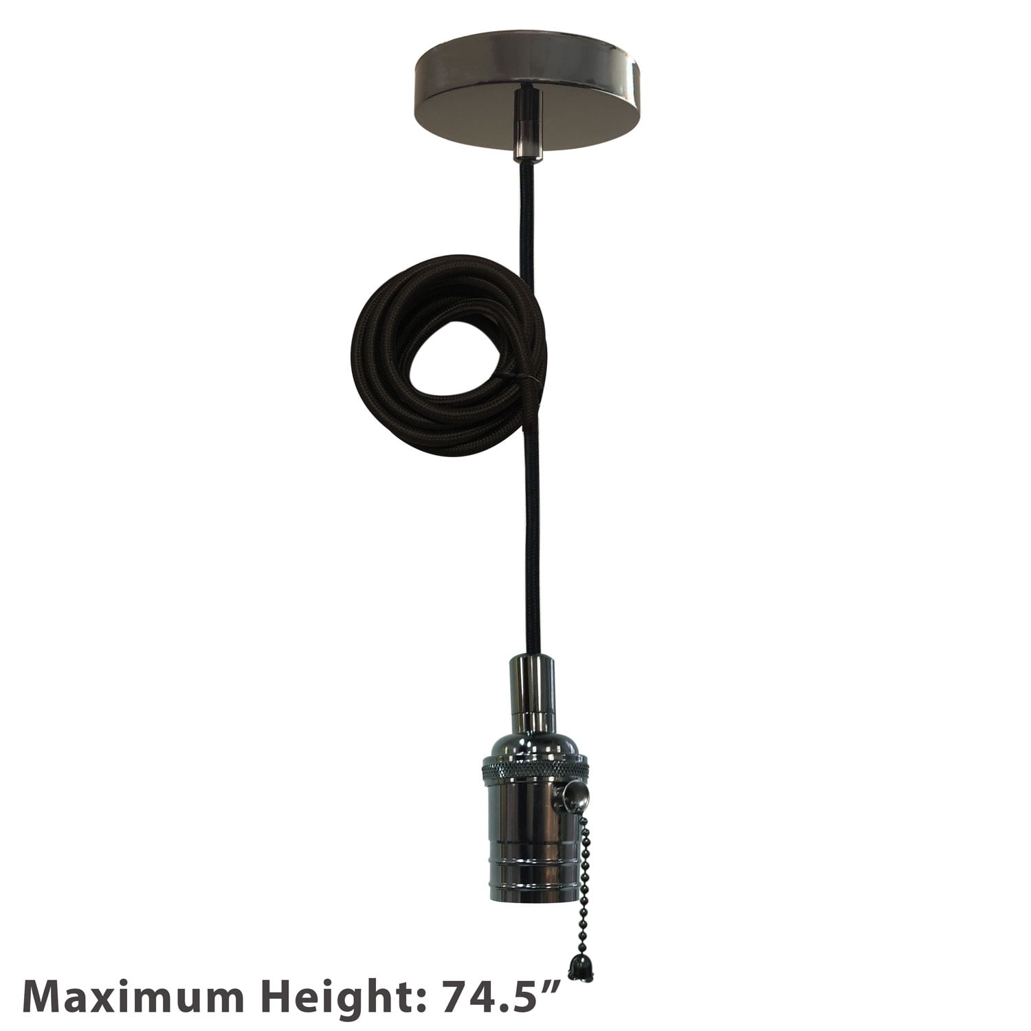 Royal Designs Vintage-Style Gun Metal Gray Pull Chain Pendant Light ...