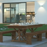 Emma + Oliver 8' x 40" Rectangular Antique Rustic Solid Pine Folding ...