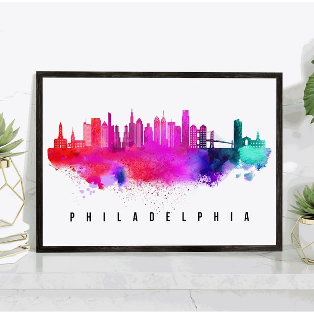 Pera Print Philadelphia Skyline Pennsylvania Poster, Philadelphia ...