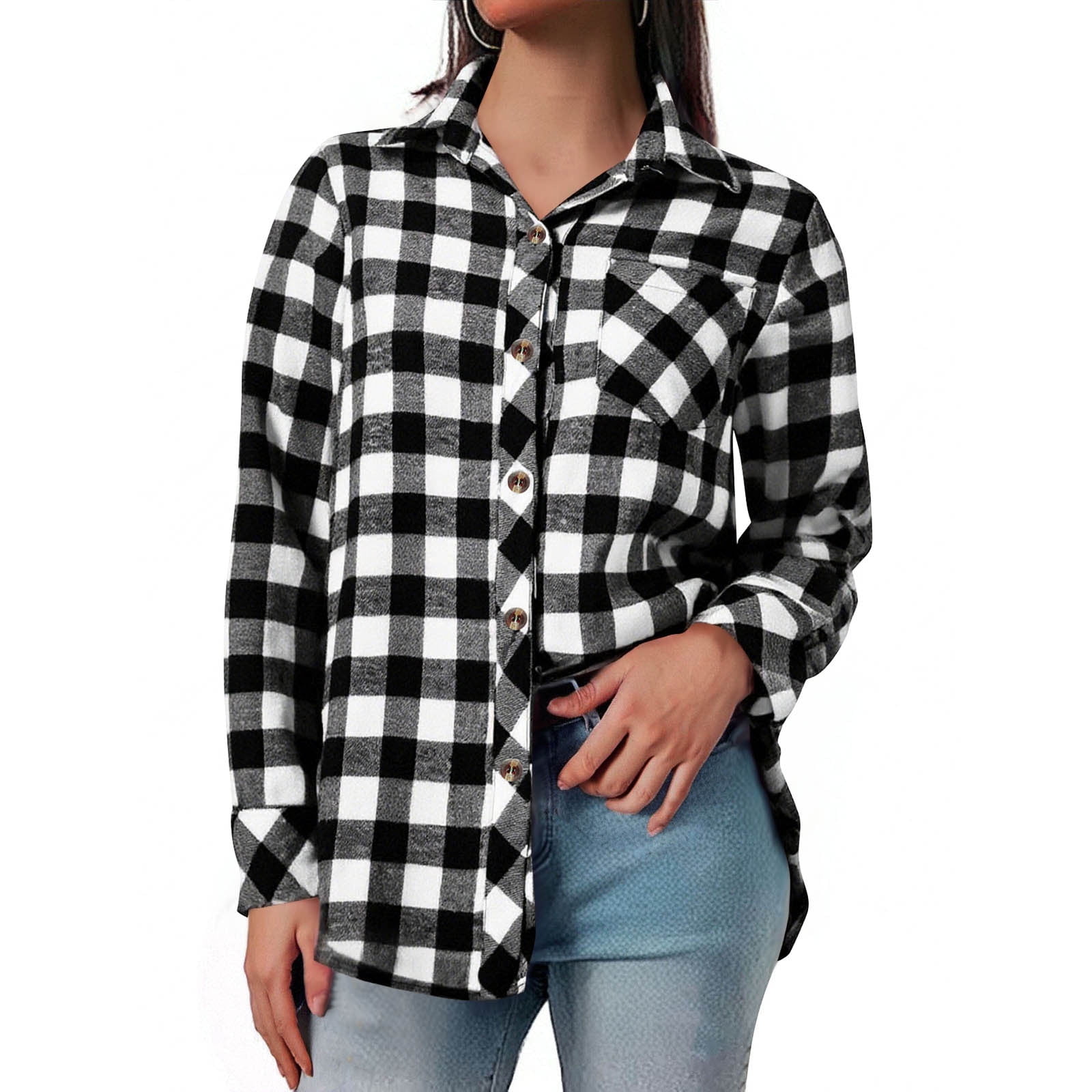 Click here for Yanlir Women Fashion Casual Long Sleeve Plaid Shir... prices