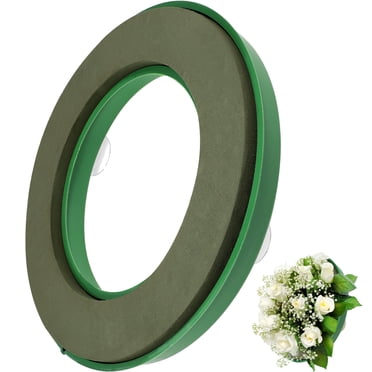 10'' Charmed Green Floral Foam Ring for Round Craft Flower Arrangements ...
