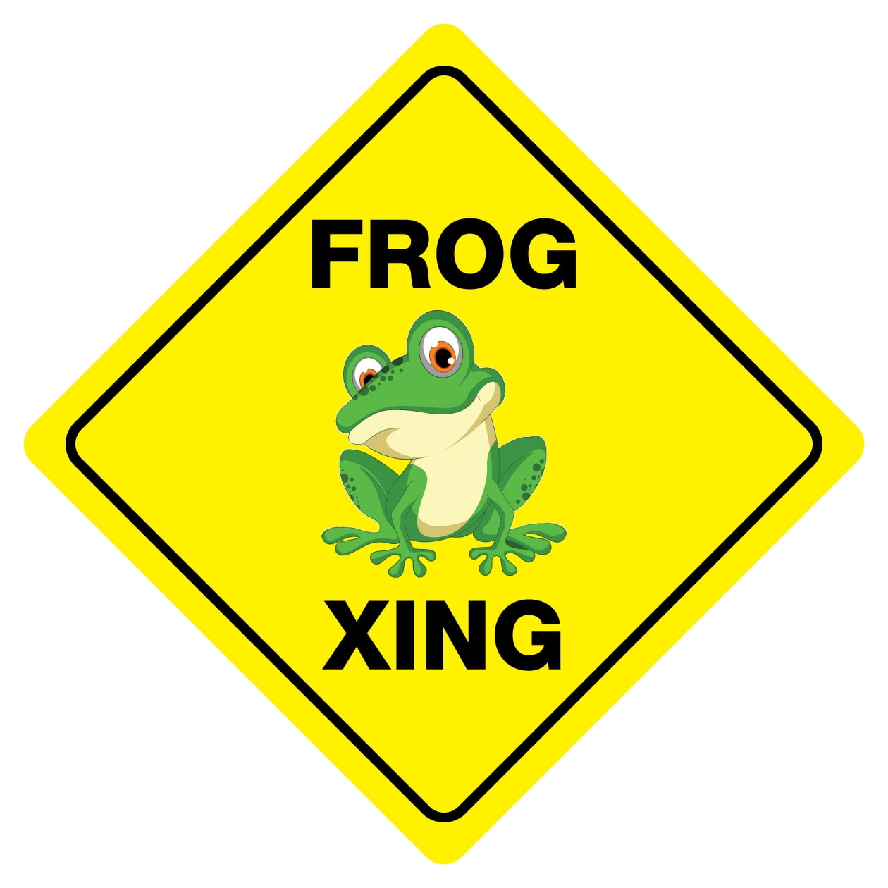 FROG CROSSING Funny Novelty Sign - Walmart.com