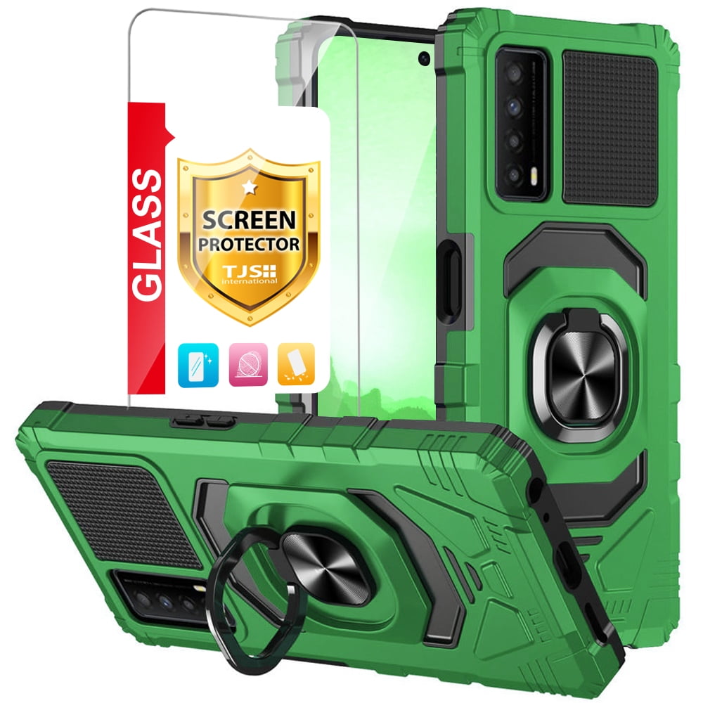 TJS for AT&T Maestro 3 Phone Case, with Tempered Glass Screen Protector ...