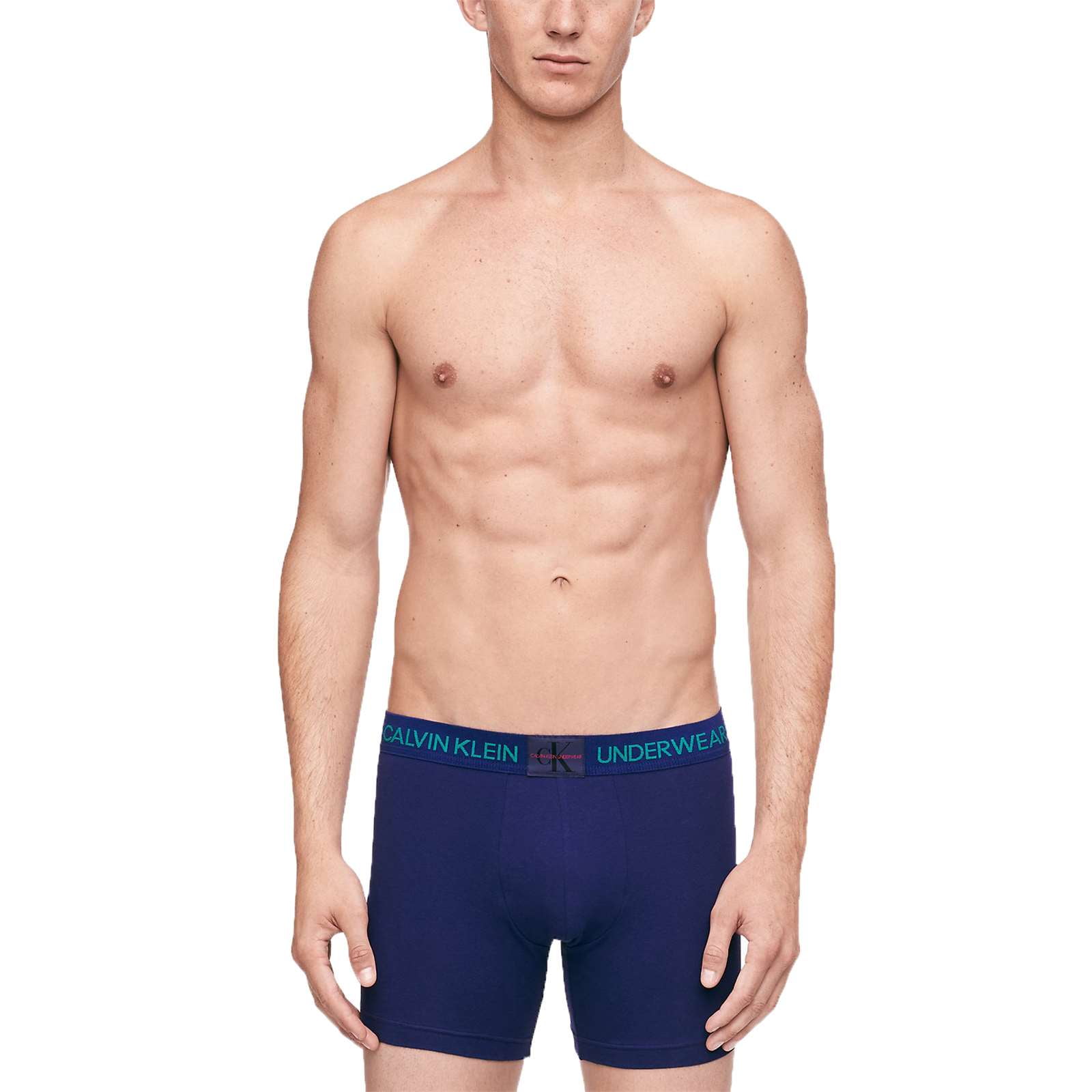 Calvin Klein Men's Monogram Cotton Boxer Briefs, Shilo Blue \ Simmer ...