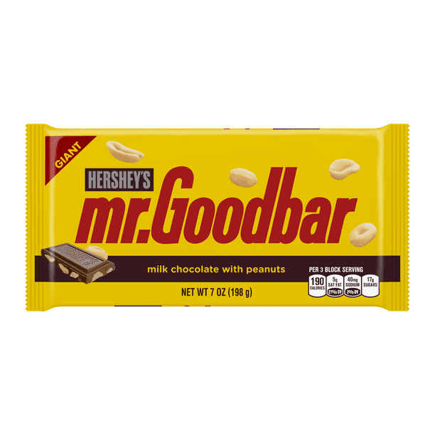 Hershey's, Mr. Goodbar Milk Chocolate with Peanuts Giant Candy Bar, 7 ...