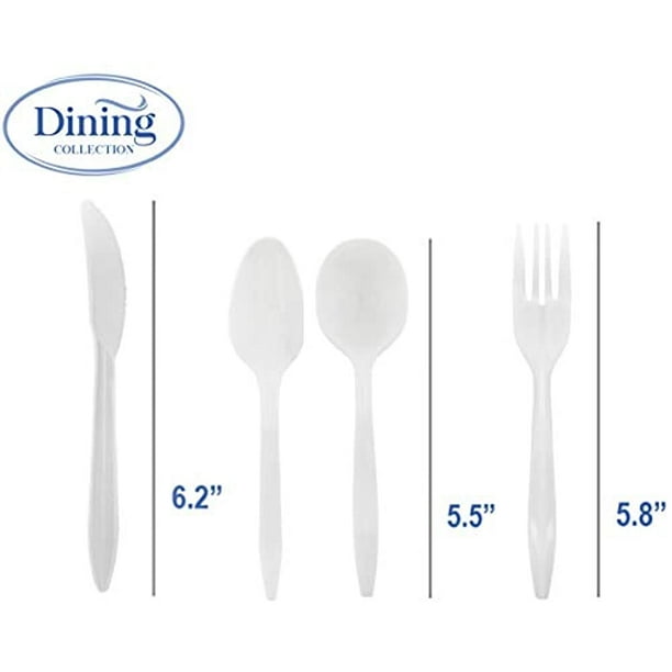 Dining Collection, Disposable Plasticware Combo Set, White-400 Cutlery ...