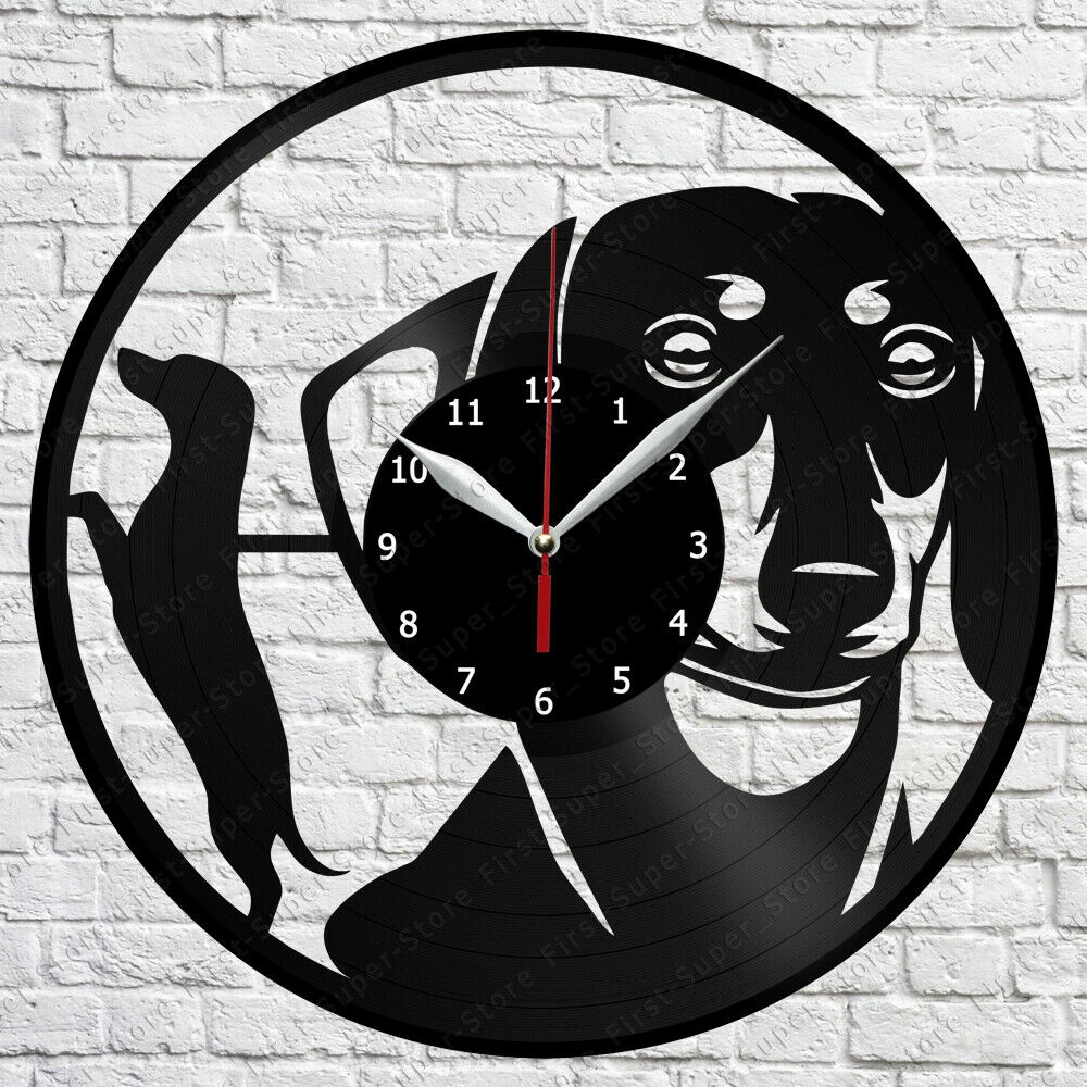 Dachshund Vinyl Record Wall Clock Home Fan Art Decor Vintage Wall Art ...