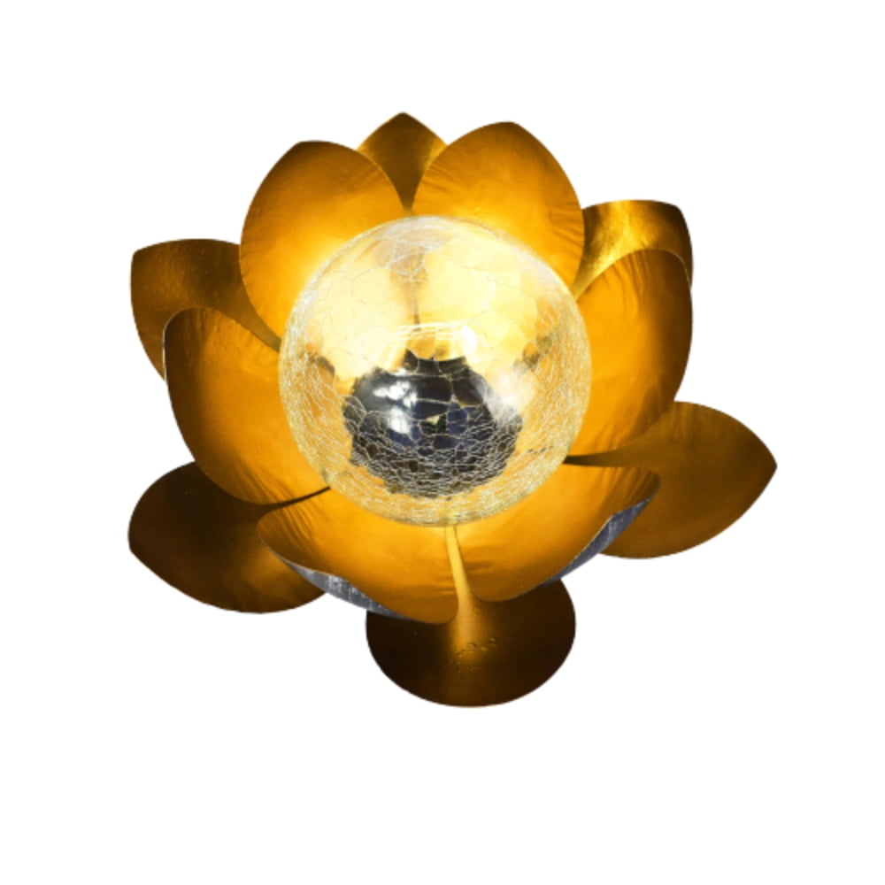 PEACNNG Lotus Solar Lights Outdoor, Solar LED Powered Garden Light ...