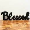 Blessed Black Wooden Cut-Out Wall and Tabletop Decor, Block Letters ...