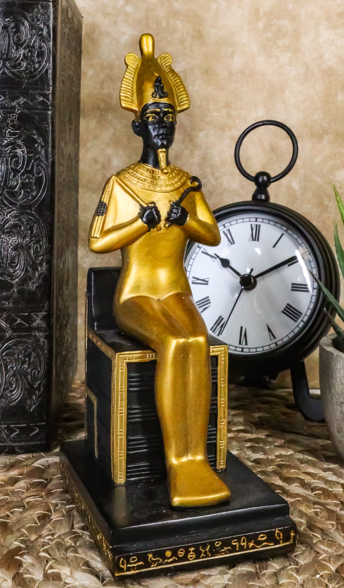 Egyptian God Osiris Statue 7.25"H Osiris With Crook And Flail Seated On ...