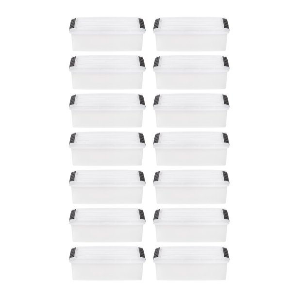 IRIS USA 14 Pack 5 Quart Stack & Pull™ Box, Natural - Walmart.com