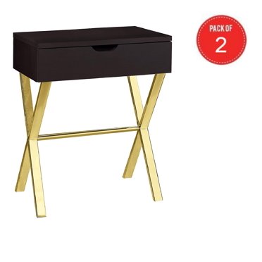 Safavieh Solstice Round Modern Glam Side Table, Black/Gold - Walmart.com