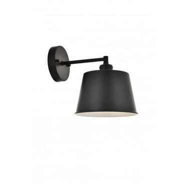 CFC Lighting Rustic 1-Light Black Wall Sconce with Clean White Shade ...