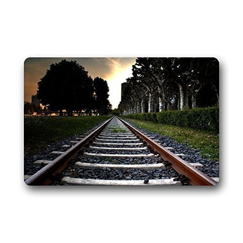 WinHome Beautiful Train Tracks Railroad Doormat Floor Mats Rugs ...