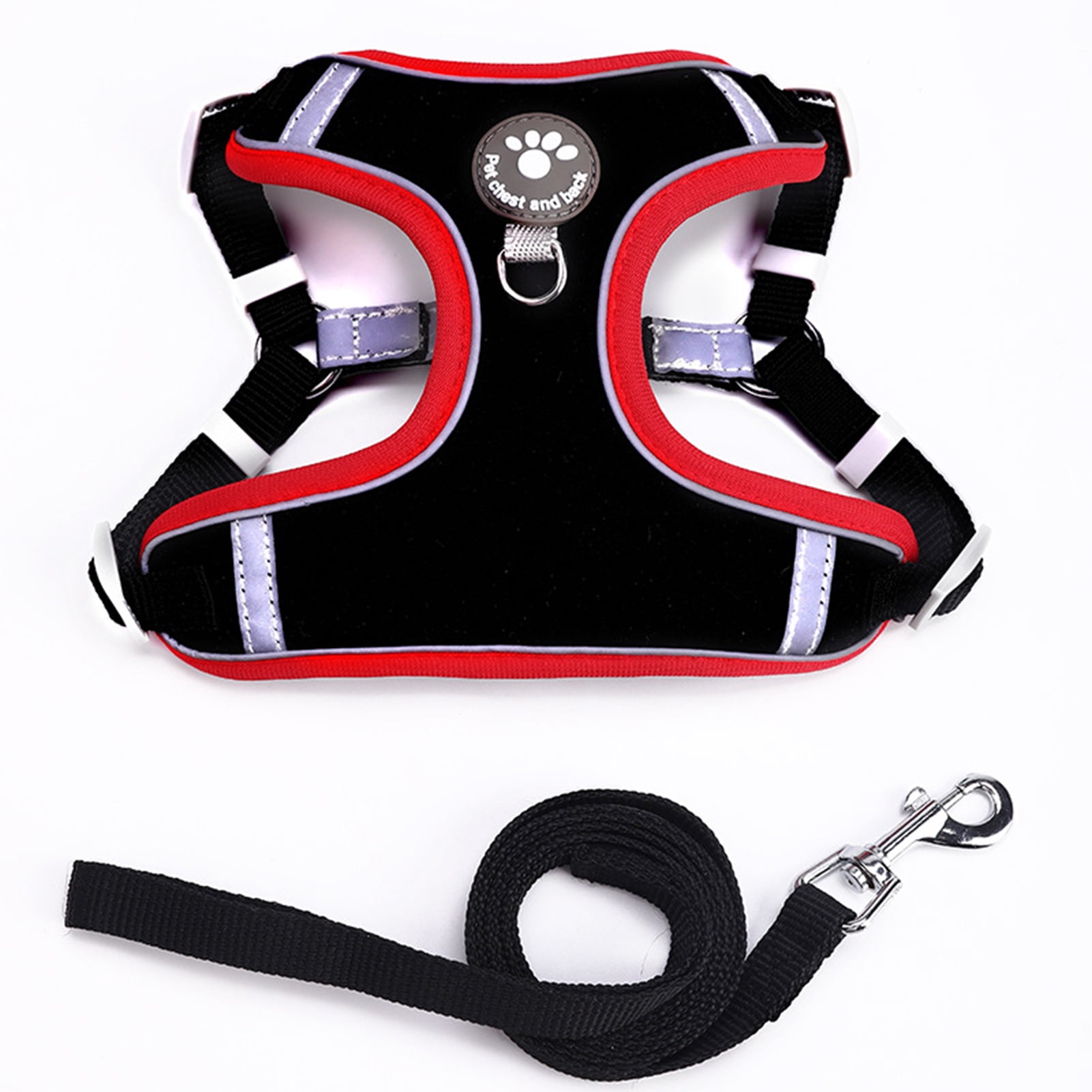 Eastshop Harness Leash Set Extended Tow Ring Reflective Strip Fully ...