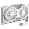 "Holmes 9"" Twin-Blade Digital Window Fan, Dual Exhaust Intake, 3 ...
