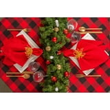 DII Red Buffalo Check Table Topper, 40x40", 100% Cotton - Walmart.com